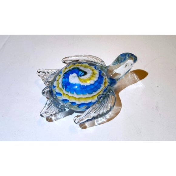 unknown | Accents | Handcrafted Glass Sea Turtle Figurine With Blue ...